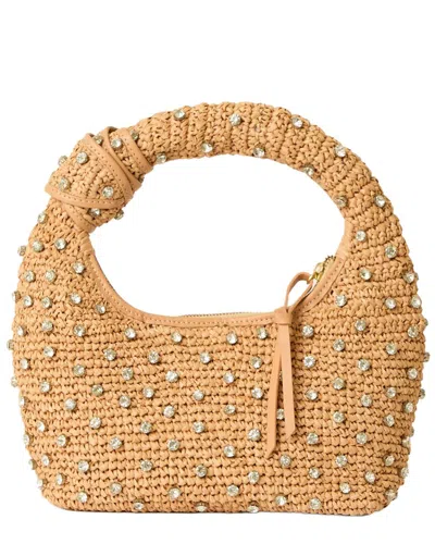 Btb Los Angeles Maeve Crystal Raffia Hobo Bag In Brown | ModeSens