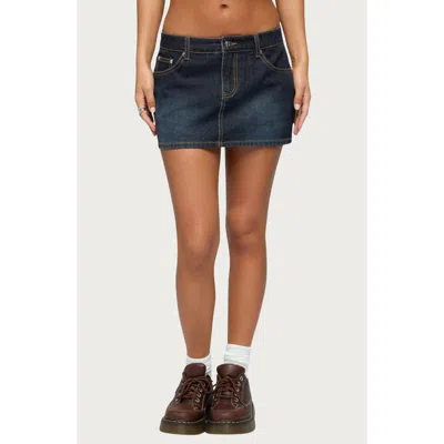 Edikted Chiara Denim Miniskirt In Blue | ModeSens