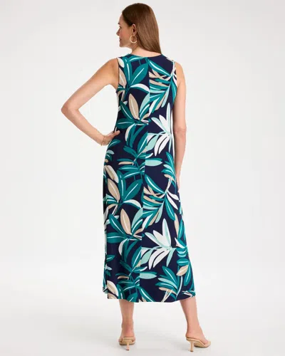 Chico's Petite Travelers™ Palm Maxi Dress In Kings Navy | ModeSens