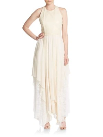 Alice And Olivia Jennifer Mixed Media Gown | ModeSens