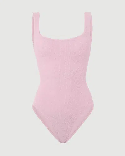 Hunza G Square-neck Crinkle Swimsuit In Pattern | ModeSens