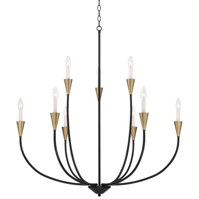 Possini Euro Design Possini Euro Vanelti 37" Black And Gold 9-light ...