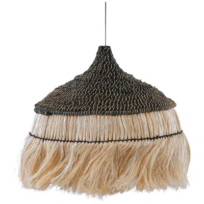 Tov Furniture Sula Natural And Black Upcycled Abaca Pendant Lamp In ...