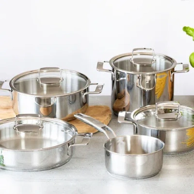 Bra Cookware Signature Stainless Steel Stock Pot W/glass Lid, 8-inch, 2 ...