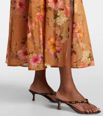 Zimmermann Mahon Floral Silk Maxi Dress In Black | ModeSens