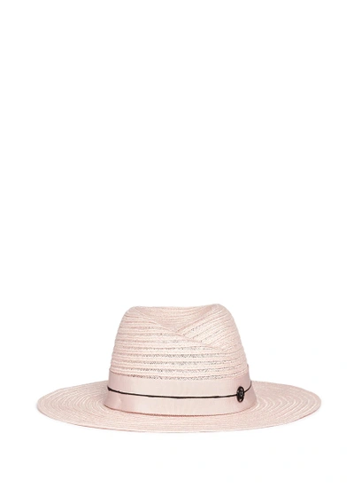 Maison Michel 'virginie' Petersham Band Canapa Straw Hat In Light Rose ...