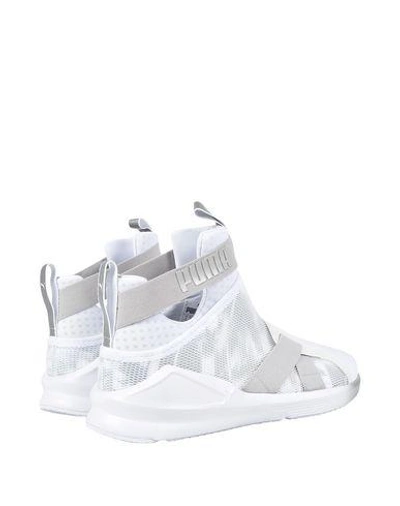 Puma White Fierce Strap Swan Slip On High-top Sneakers | ModeSens