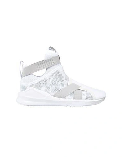 Puma White Fierce Strap Swan Slip On High-top Sneakers | ModeSens