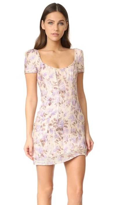 Zimmermann Stranded Corselet Dress In Lavender Floral | ModeSens