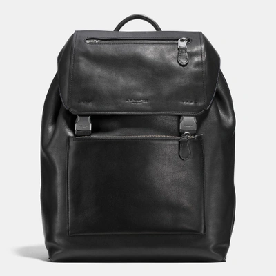 Coach Manhattan Backpack In Sport Calf Leather In Black Antique Nickel ...