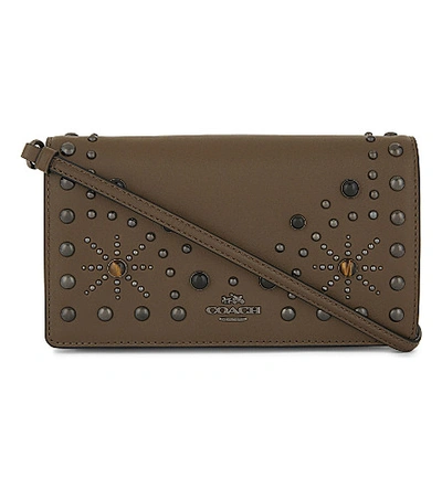 Coach Western Rivet Leather Cross-body Bag In Dk/fatigue | ModeSens