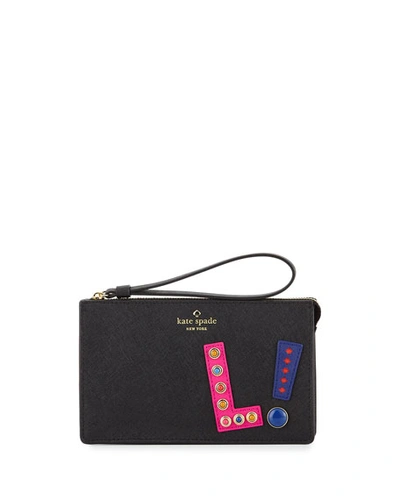 Kate Spade Hartley Lane Leila "l" Initial Wristlet, Black | ModeSens