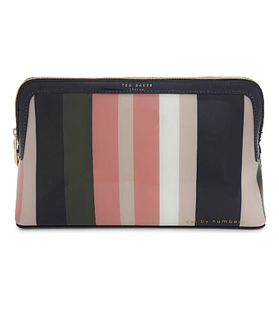 Ted Baker Colour By Numbers Talliz Large Striped Patent Toiletry Bag In ...