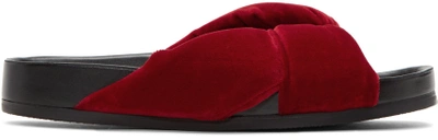 Chloé Red Velvet Nolan Slide Sandals | ModeSens