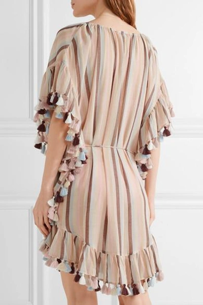 Zimmermann Jasper Tasseled Striped Cotton-voile Mini Dress | ModeSens