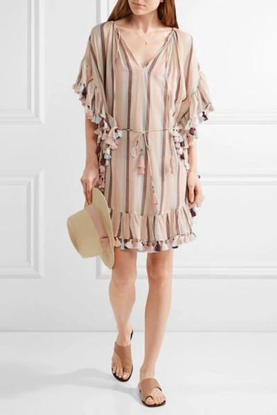 Zimmermann Jasper Tasseled Striped Cotton-voile Mini Dress | ModeSens
