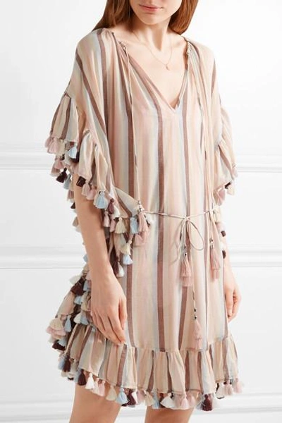 Zimmermann Jasper Tasseled Striped Cotton-voile Mini Dress | ModeSens