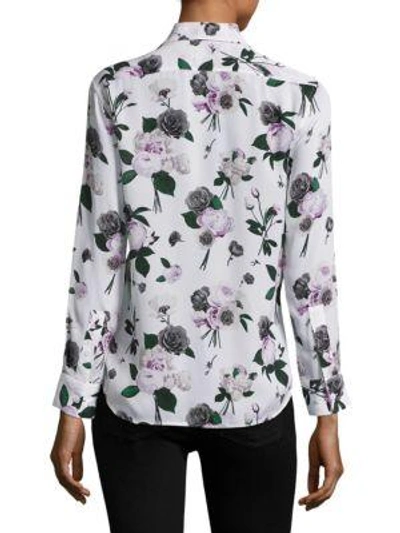 Equipment Leema Floral-print Silk Crepe De Chine Shirt In Bright White ... Equipment Leema Floral-print Silk Crepe De Chine Shirt In Bright White ...