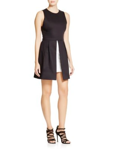 Alice And Olivia 'bria' Peplum Fit & Flare Dress In Black/white | ModeSens