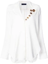 Ellery Mona Lisa Embellished Stretch Silk-satin And Georgette Blouse ...