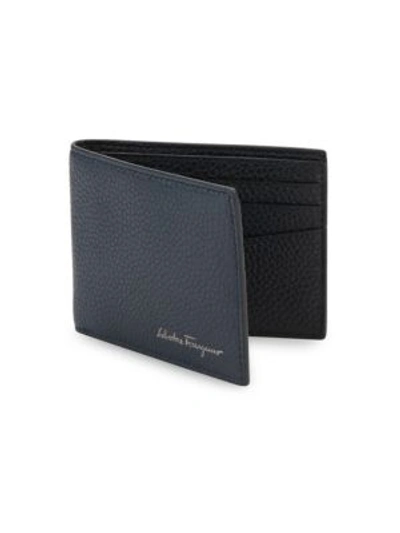 Ferragamo Firenze Muflone Lavagna Leather Wallet In Marine Blue | ModeSens