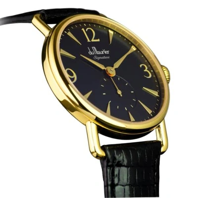 Du Maurier Daphne Signature - Gold With Jet Black Dial & Black Strap ...