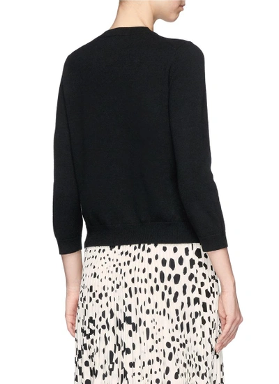 Marc Jacobs Wool-cashmere 3/4-sleeve Cardigan With Pearly ...