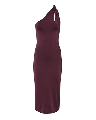 Cushnie Et Ochs Twist Strap One Shoulder Cocktail Dress Maroon Sale