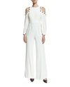 Alexis Easton Cold-shoulder Wide-leg Jumpsuit, White | ModeSens