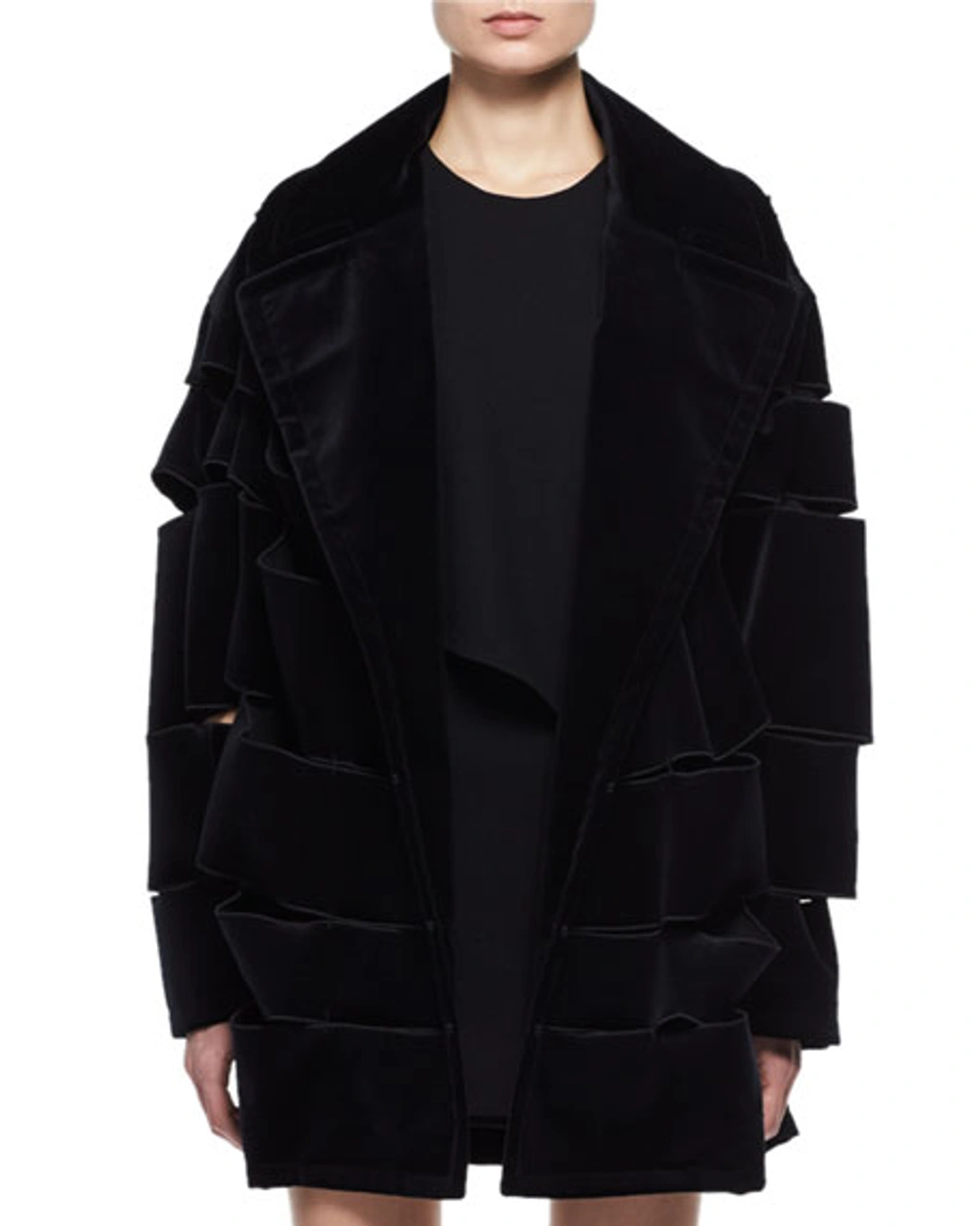Tom Ford Slashed Velvet Evening Coat In Black | ModeSens
