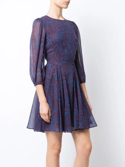 Derek Lam Abstract-print Chiffon Dress, Red Pattern | ModeSens