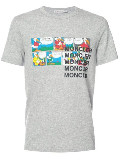 Moncler Cartoon Printed T-shirt In Blu-grigio | ModeSens
