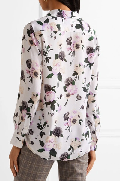 Equipment Leema Floral-print Silk Crepe De Chine Shirt In Bright White ... Equipment Leema Floral-print Silk Crepe De Chine Shirt In Bright White ...