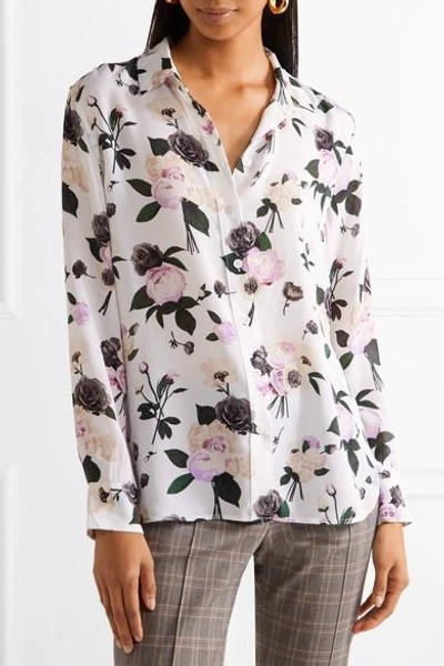 Equipment Leema Floral-print Silk Crepe De Chine Shirt In Bright White ... Equipment Leema Floral-print Silk Crepe De Chine Shirt In Bright White ...