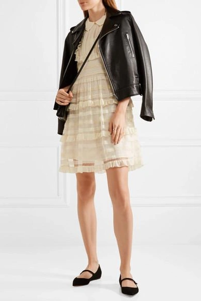 Red Valentino Ruffled Point Desprit Tulle Mini Dress In Cream Modesens