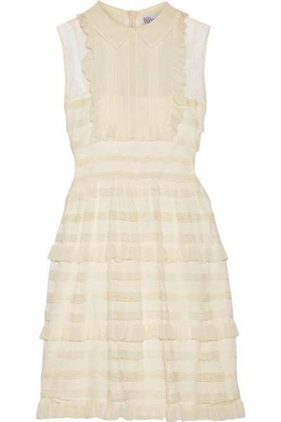 Red Valentino Ruffled Point Desprit Tulle Mini Dress In Cream Modesens