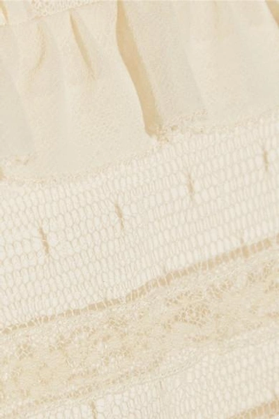 Red Valentino Ruffled Point Desprit Tulle Mini Dress In Cream Modesens
