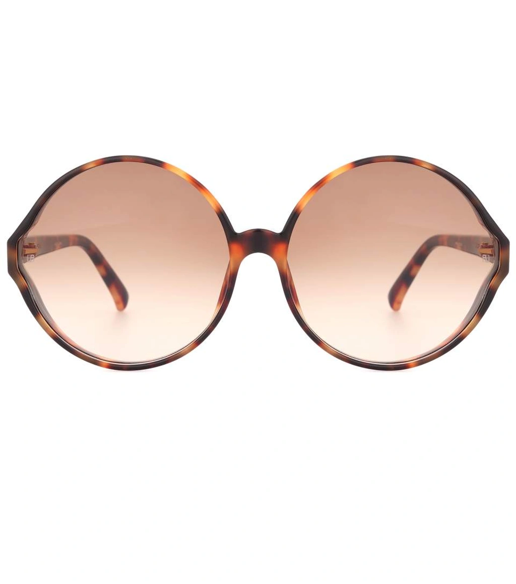 Linda Farrow Oversized Round Sunglasses In Brown | ModeSens