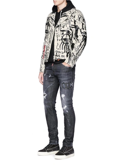 Haculla Paint Splatter Leather Biker Jacket | ModeSens