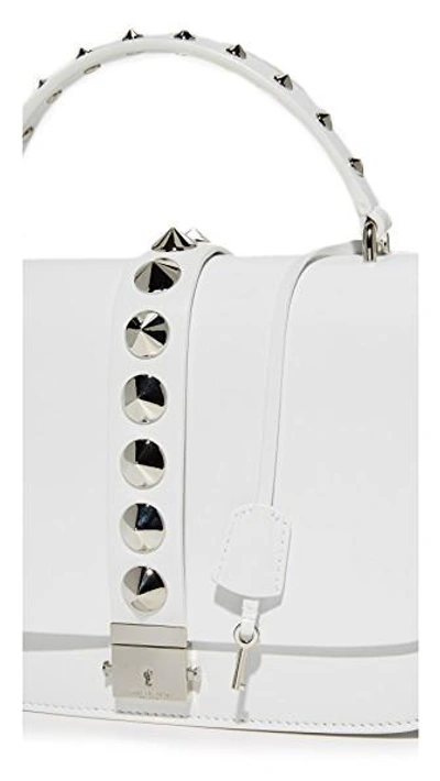 Michael Kors Mia Leather Shoulder Bag In Optic White | ModeSens