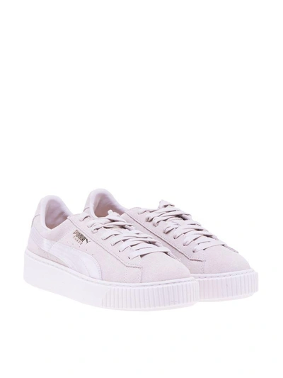 Puma Platform Satin Sneakers In Pink Tint | ModeSens