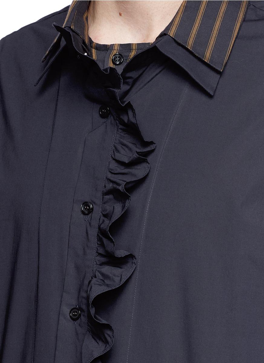 Wooyoungmi Layered Ruffle Placket Shirt | ModeSens