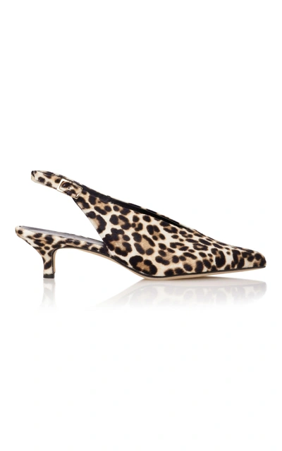 Tibi Lia Leopard-print Calf Hair Slingback Pumps | ModeSens