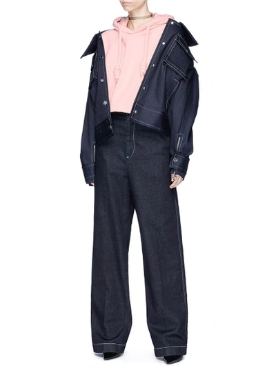 Angel Chen Logo Embroidered Cropped Hoodie | ModeSens