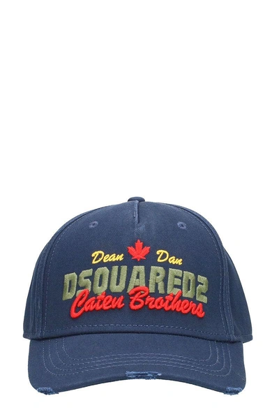 Dsquared2 Caten Brothers Blue Fabric Cap | ModeSens