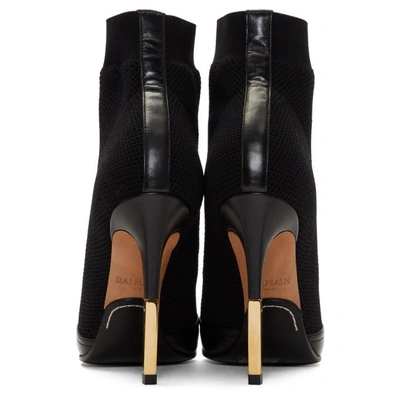 Balmain Aurore Leather-trimmed Stretch-knit Sock Boots In Black | ModeSens