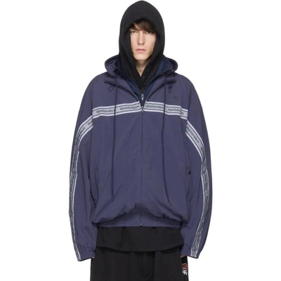 Vetements Blue & Grey Reebok Edition Gabber Tracksuit Jacket | ModeSens