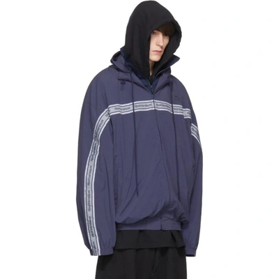 Vetements Blue & Grey Reebok Edition Gabber Tracksuit Jacket | ModeSens