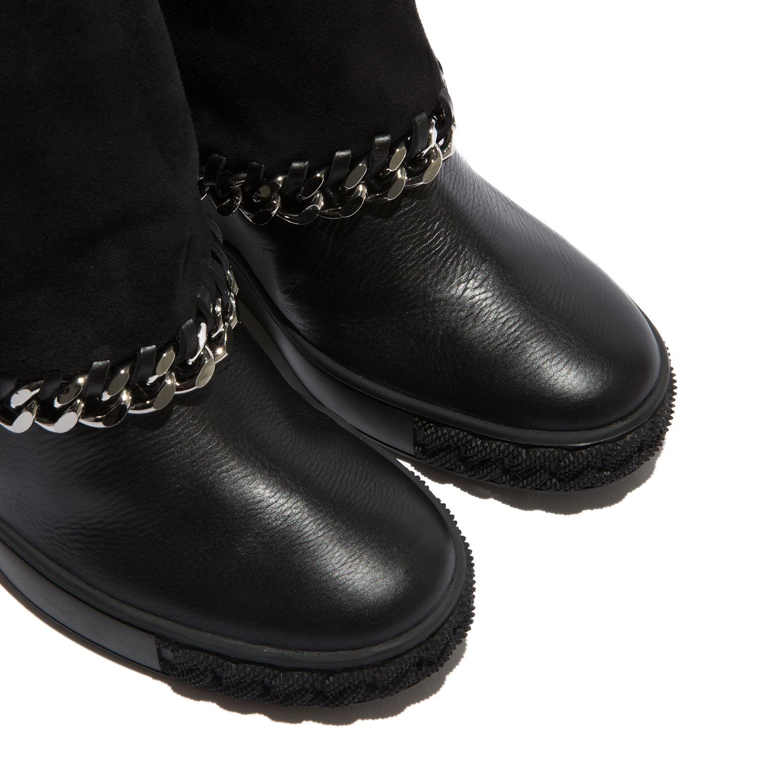 Casadei Concealed Platform Chain Boots In Black | ModeSens