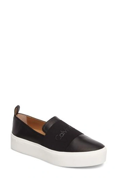 Calvin Klein Women s Jacinta Slip on Platform Sneakers Created For Macy s Women s Shoes In Black ModeSens